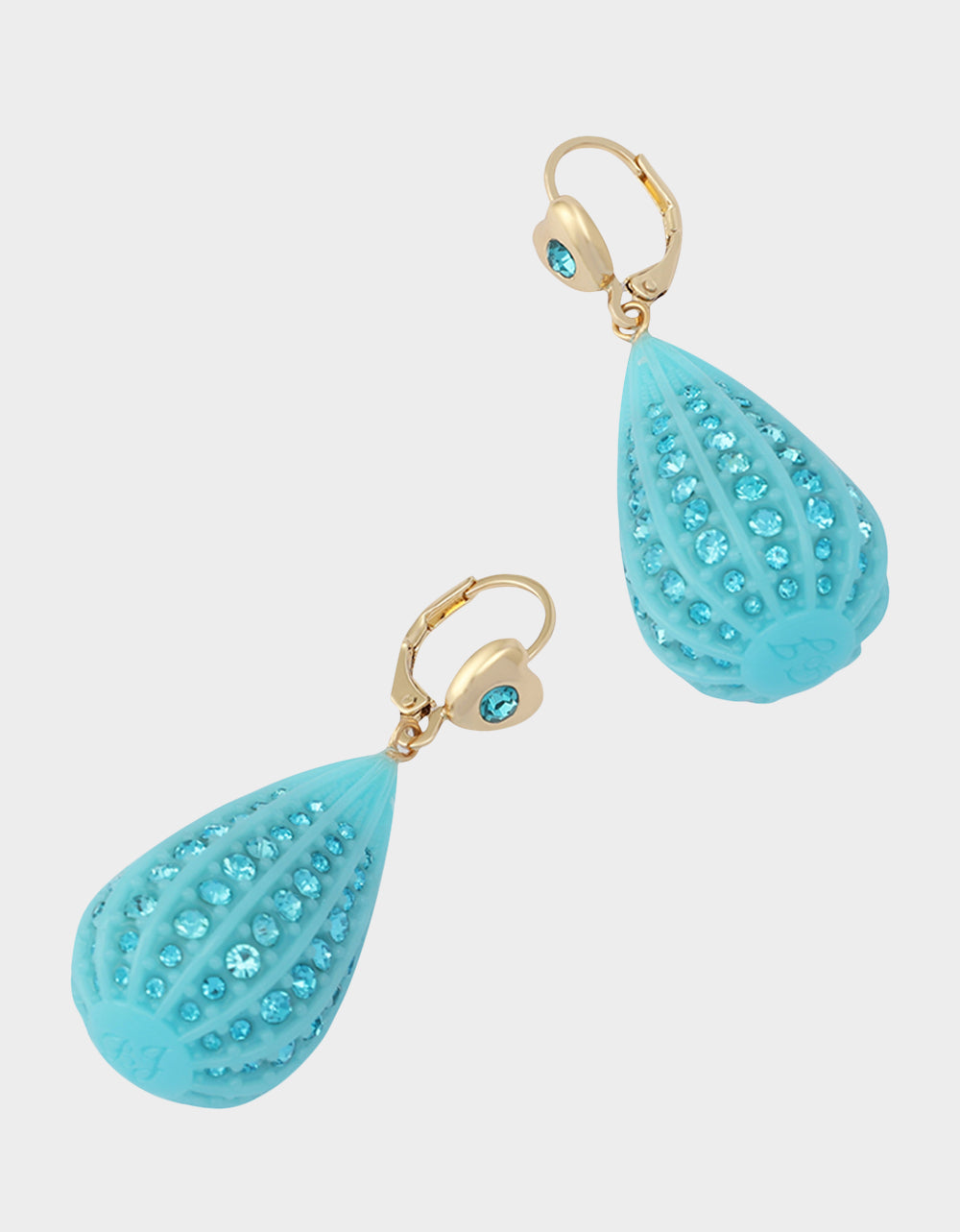 CRYSTAL TEAR LEVER EARRINGS BLUE Rhinestone Women's Drop Earrings ...