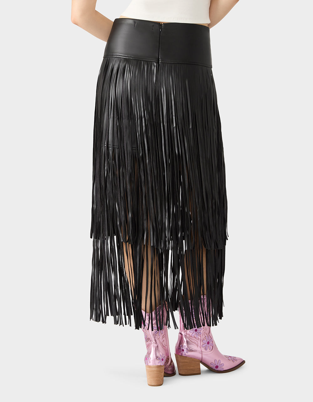 MIDNIGHT RODEO SKIRT BLACK Women's Fringe Maxi Skirt – Betsey Johnson