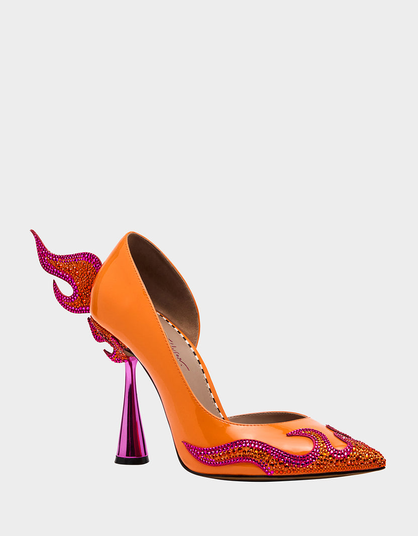 PHOENIX ORANGE MULTI Pointed-Toe Pump Women's Heel – Betsey Johnson