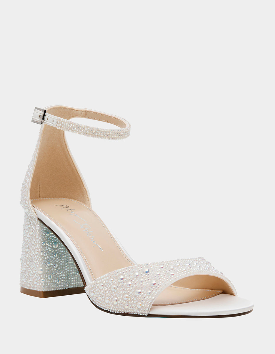 KAMI PEARL Block Heel | Open Toe Heel – Betsey Johnson