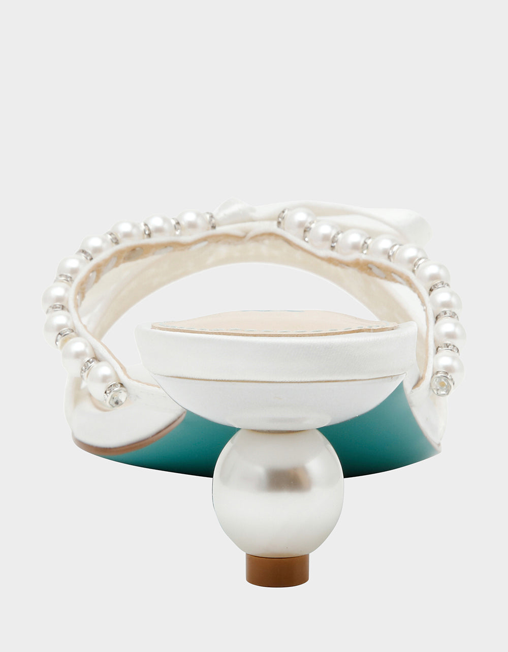 MANDY PEARL Women's Strappy Pearl Embellished Kitten Heel – Betsey Johnson