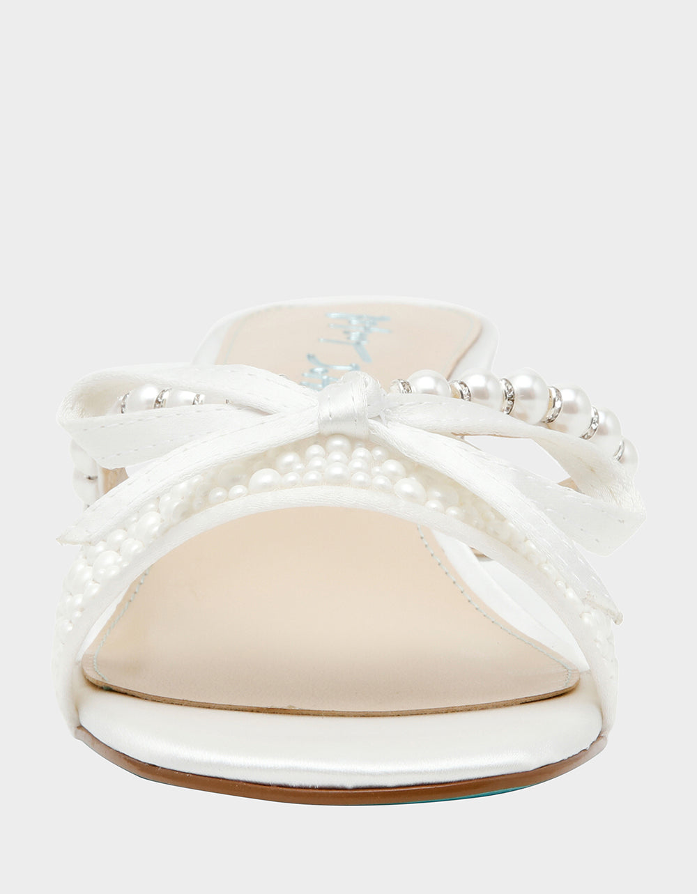 MANDY PEARL Women's Strappy Pearl Embellished Kitten Heel – Betsey Johnson