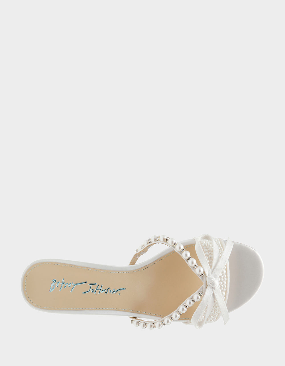 MANDY PEARL Women's Strappy Pearl Embellished Kitten Heel – Betsey Johnson