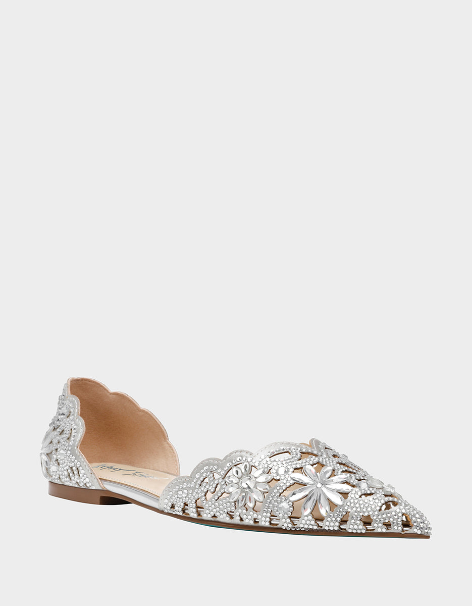 PAM SILVER Pointed Toe Flat | Women's Flats – Betsey Johnson