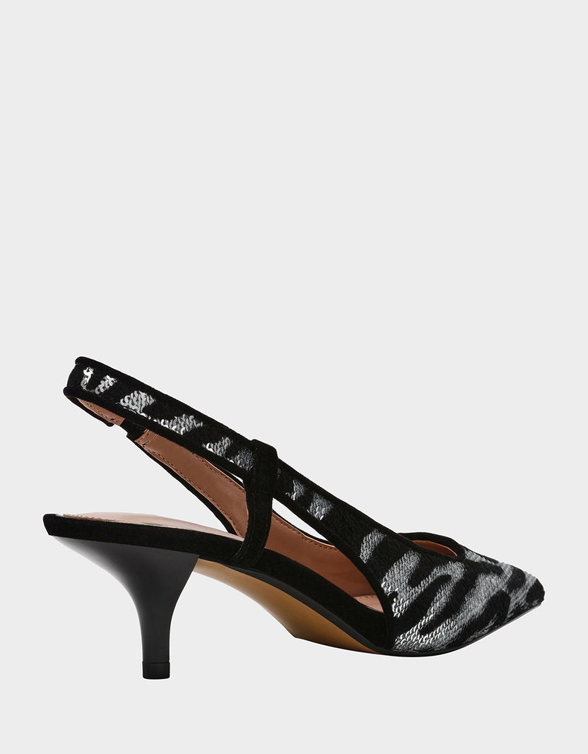 WILLAH BLACK Slingback Kitten Heel | Women's Heels – Betsey Johnson