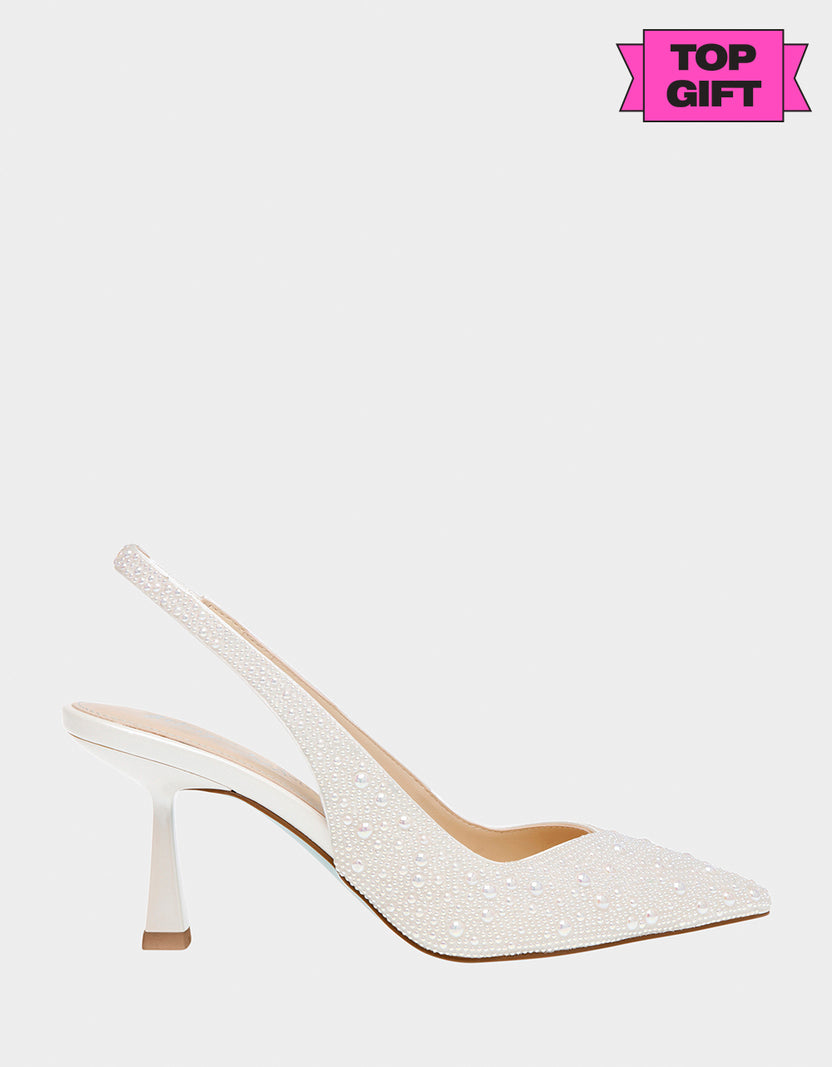 CLARK IVORY Pumps | Women's Pearl Sling-Back Pumps – Betsey Johnson