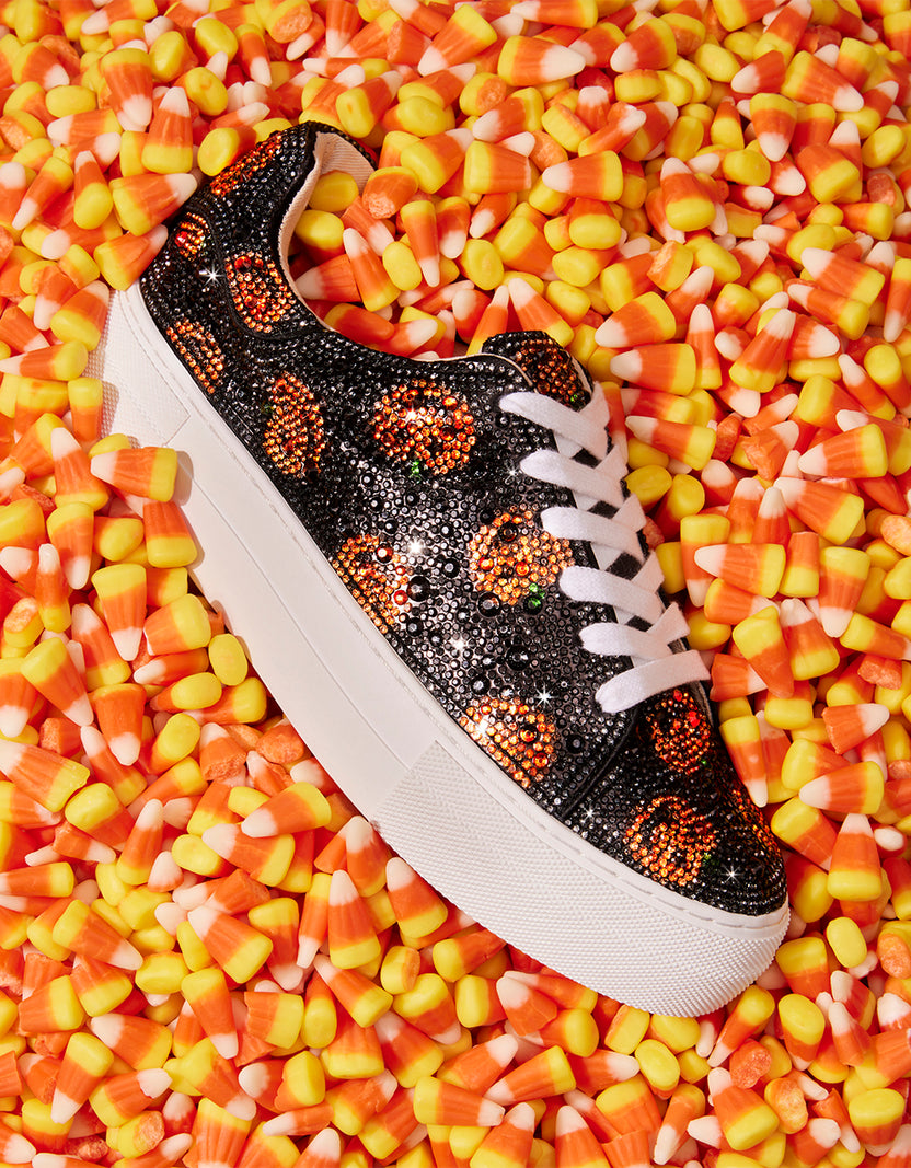 SIDNY PUMPKIN Print Sneakers | Halloween Shoes – Betsey Johnson