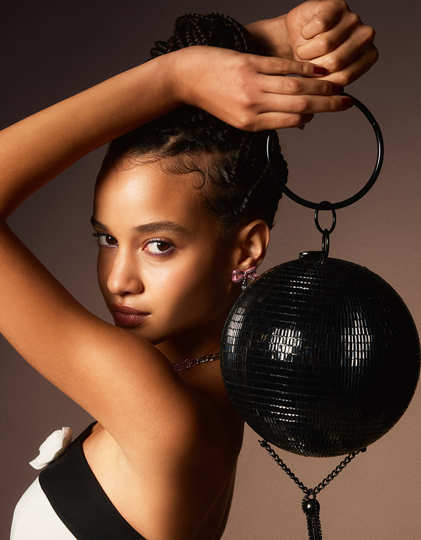 KITSCH DANCIN QUEEN DISCO BALL BAG BLACK | Disco Ball Bag – Betsey Johnson