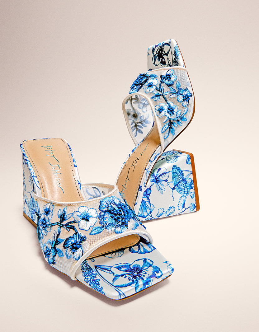 ROO BLUE FLORAL Slip-On Heel | Women's Heels – Betsey Johnson
