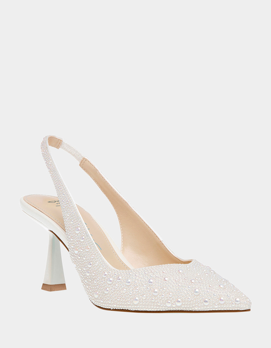 CLARK IVORY Pumps | Women's Pearl Sling-Back Pumps#N# #N# #N# #N ...